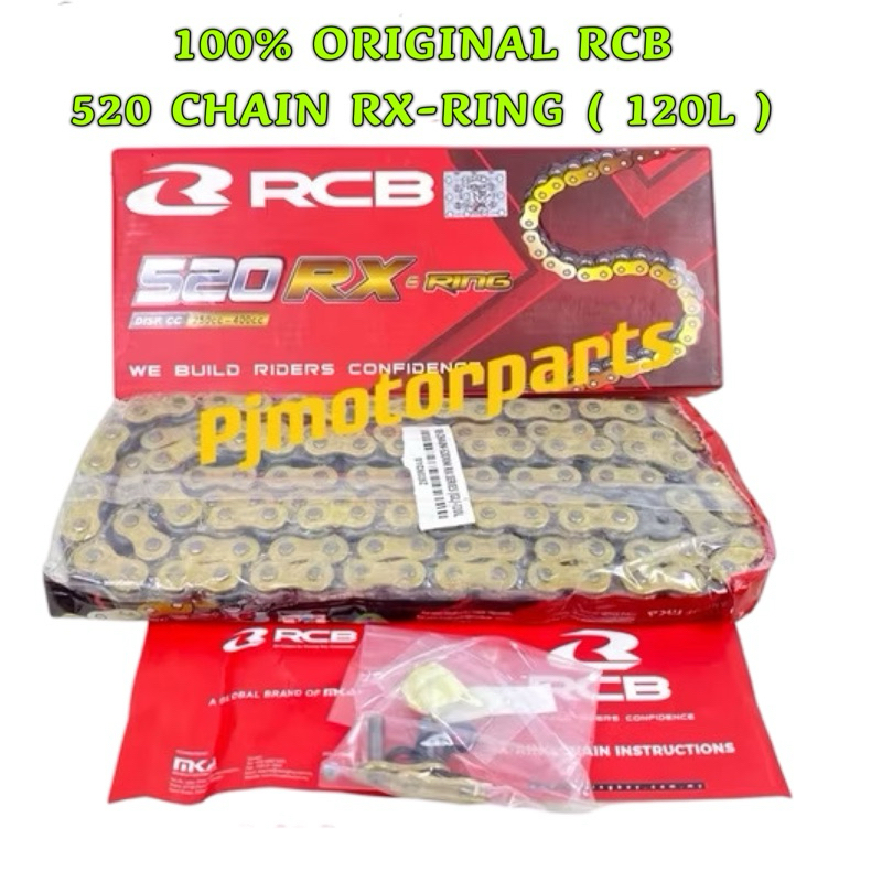 (100% ORIGINAL RCB) GOLD 520 RX-RING O-RING CHAIN MOTORCYCLE RANTAI ...