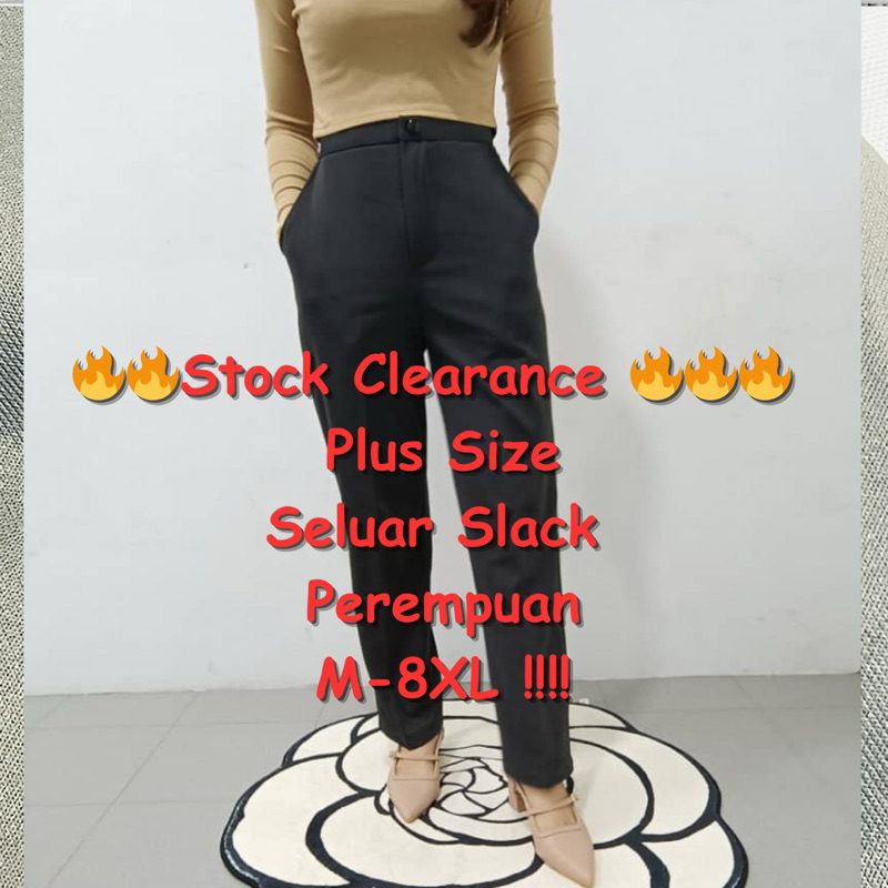 Plus Size Seluar Slack Perempuan L-6XL #1066 Seluar Kerja Perempuan ...