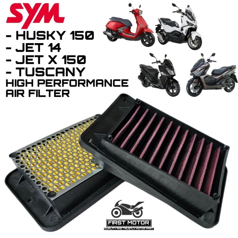 HIGH PERFORMANCE AIR FILTER SYM HUSKY 150 / TUSCANY 150 JET 14 / JET X ...