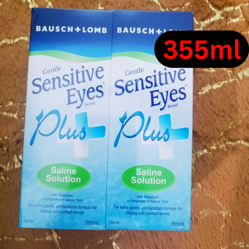 Bausch + Lomb Sensitive Eyes Plus Saline Solution 355ml x1 & 355ml x 2 ...