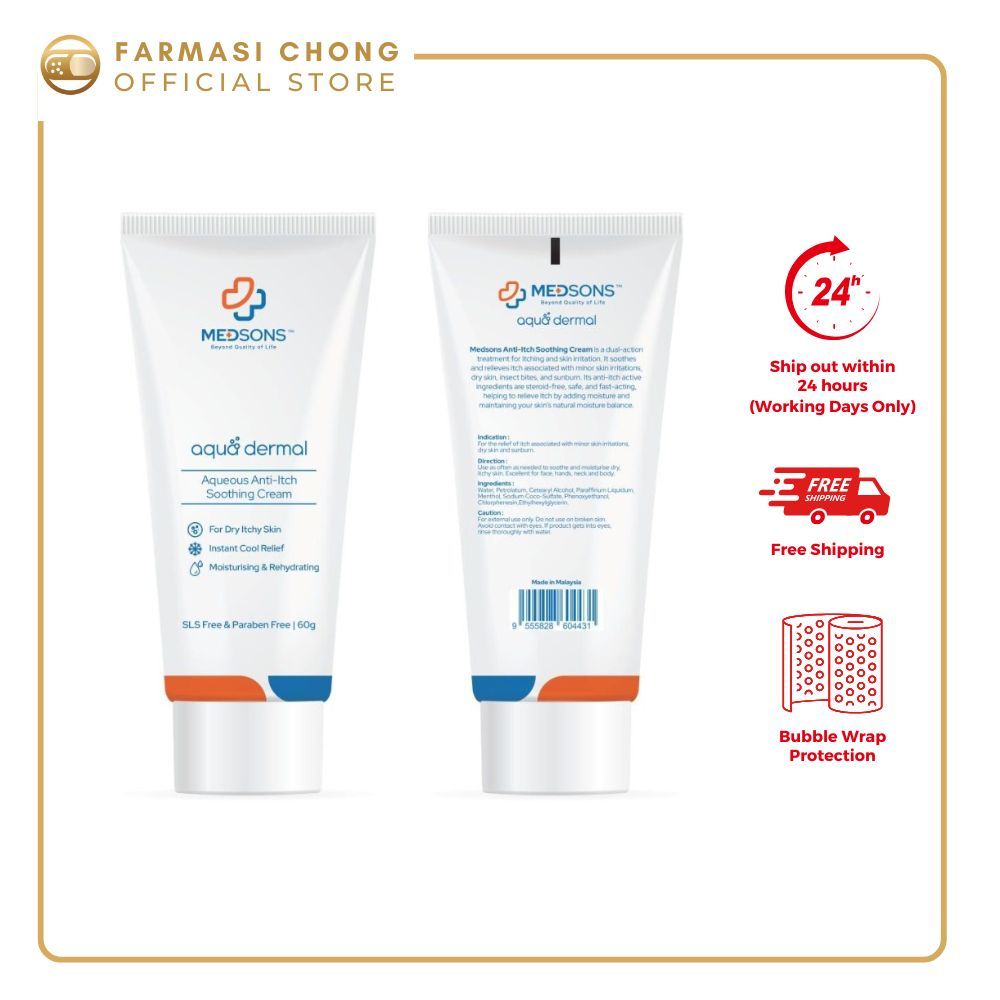 Medsons Aqua Dermal Aqueous Anti-itch Soothing Cream 60g | Shopee Malaysia