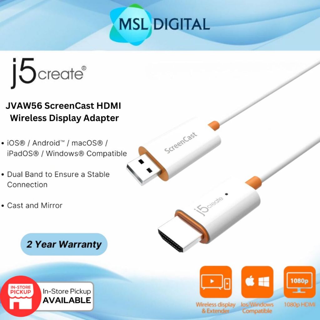 J5create ScreenCast Wireless Display Adapter - JVAW56 | Shopee Malaysia