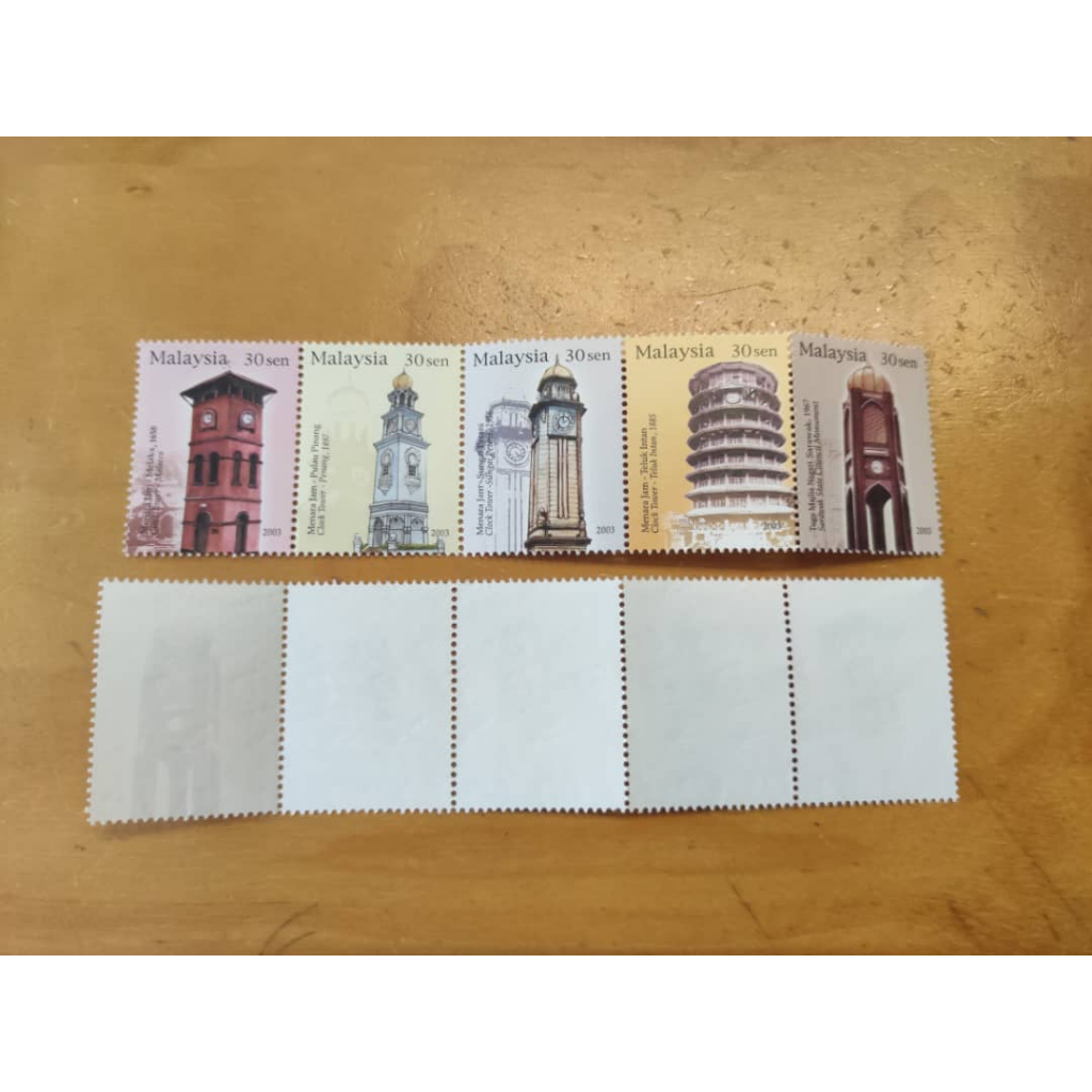 2003 5v Setenant Stamp from Booklet - Menara Jam Clock Towers Clock ...