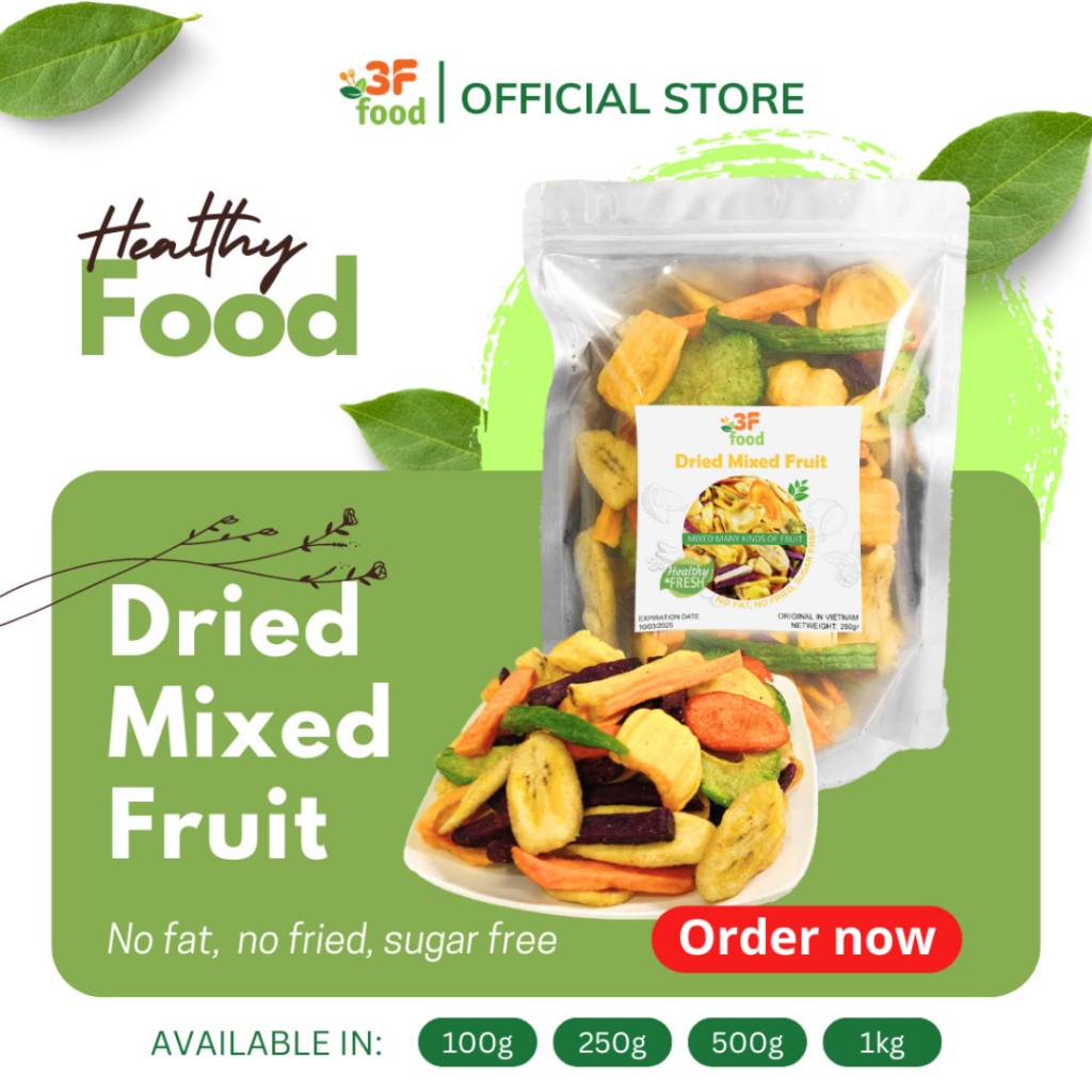 (READY STOCK) Dried Mix Fruit and Vegetable Chips 3F FOODS 100g/200g ...
