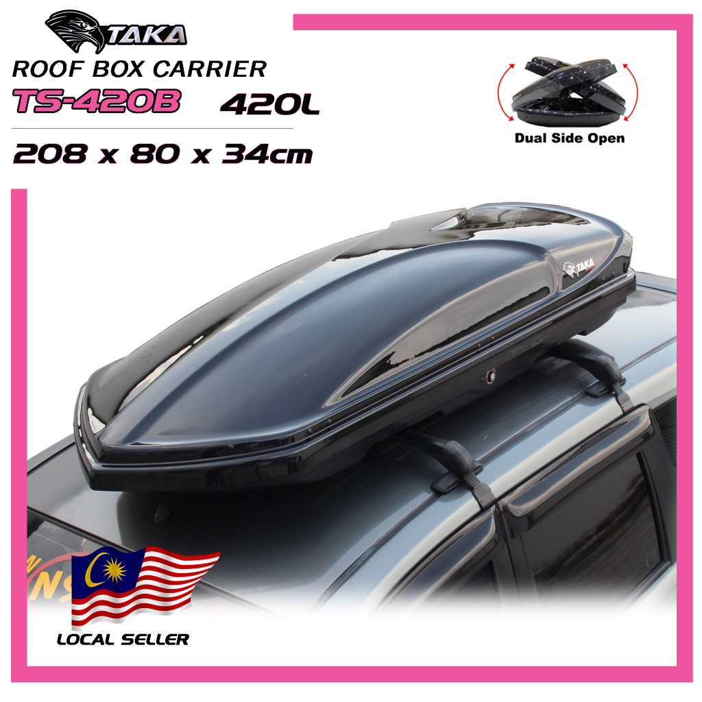 TAKA Roof Box TS-420B ->ADVENTURE SERIES XL GLOSSY Carbon Fibre