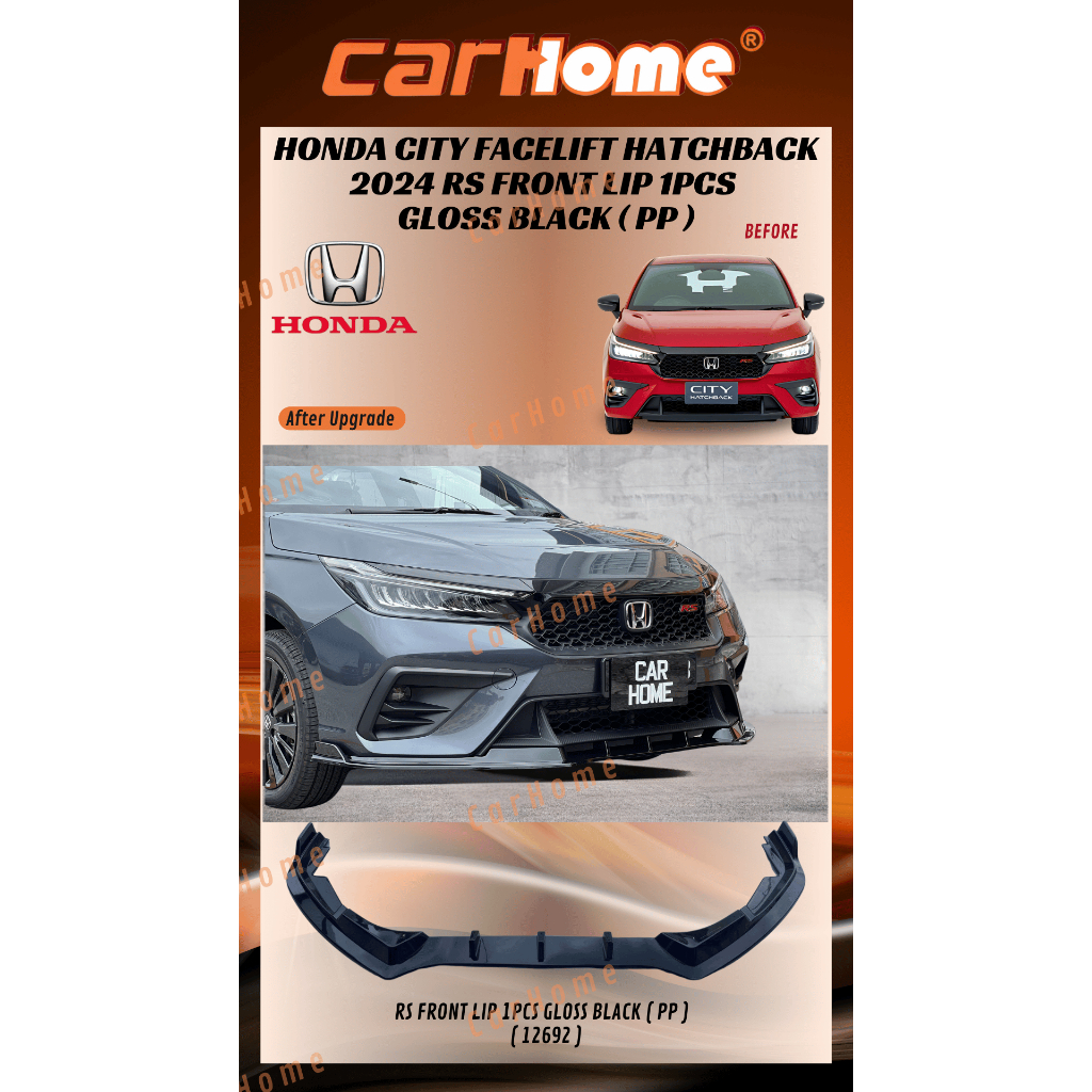 HONDA CITY HATCHBACK 2024-2025 Facelift Lips Depan Bodykit RS City ...