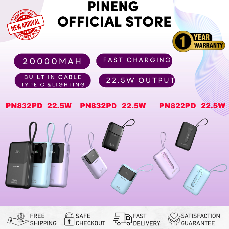Pineng Power Bank PN892PD PN822pd PN832pd 20000mAh PD 22.5W Fast ...