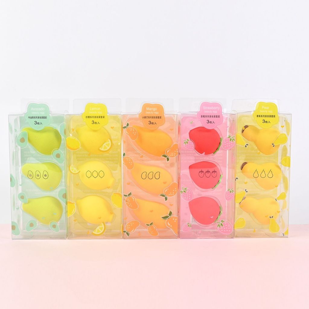 3pcs Set Fruit Sponge Make Up Foundation Blender Sponge | Shopee Malaysia
