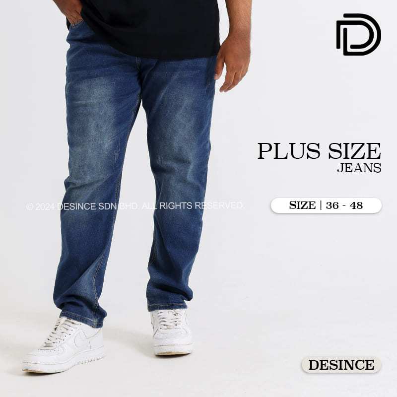 🇲🇾 DESINCE Elastic Jeans Big Plus Size Pants Men Casual Seluar Jean ...