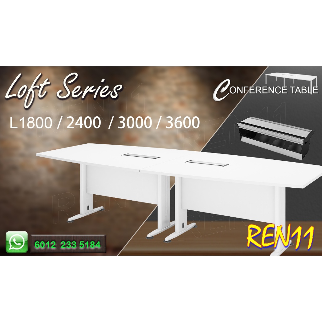 Rectangular Shape Meeting Table Conference Table - White color - Klang ...