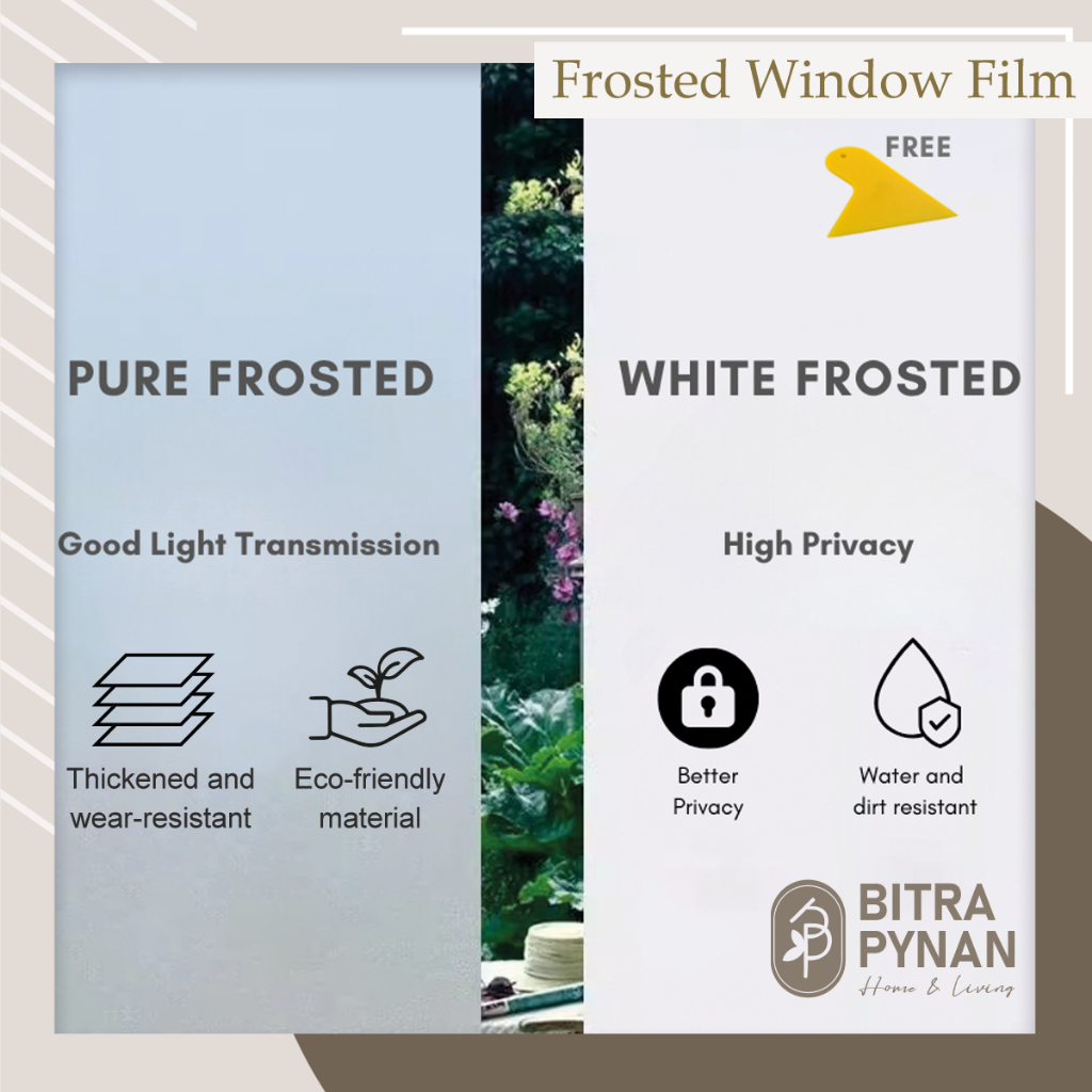 Frosted Window Glass Film Privacy Window Tinted Sticker | Filem Kabur ...