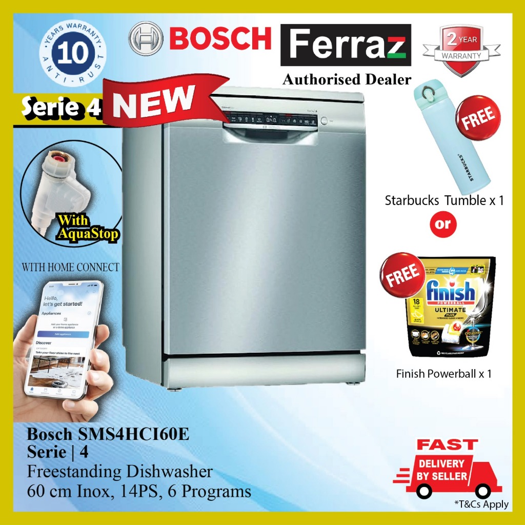 Bosch SMS4HCI60E Series 4 Dishwasher Inox [NEW] Extra Dry Vario Drawer ...