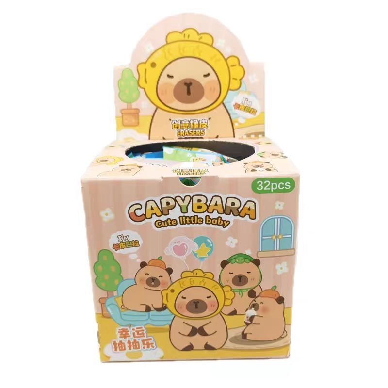 Labubu Capybara mystery cute eraser seal pack random capybara pokemon ...
