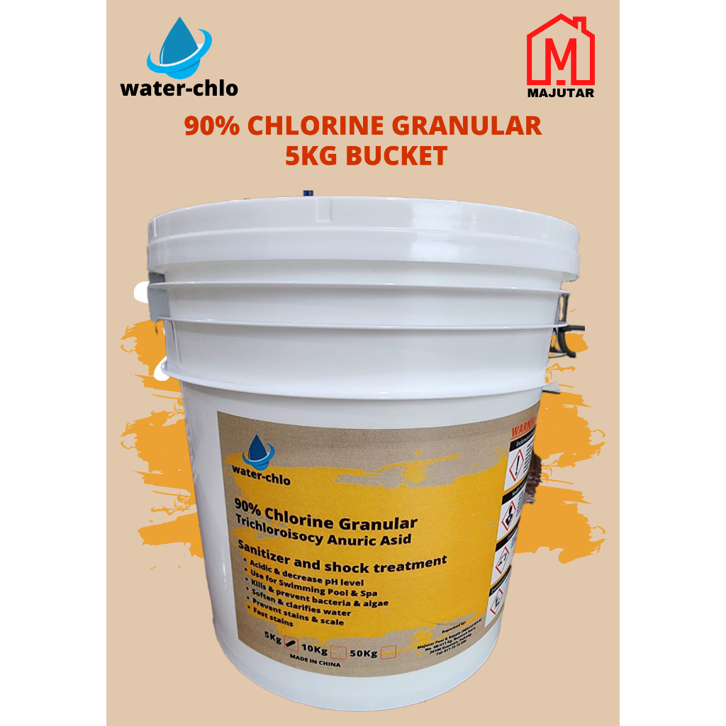 Chlorine 90% Granular / Trichloroisocy Anuric Asid 5Kg with Bucket use ...