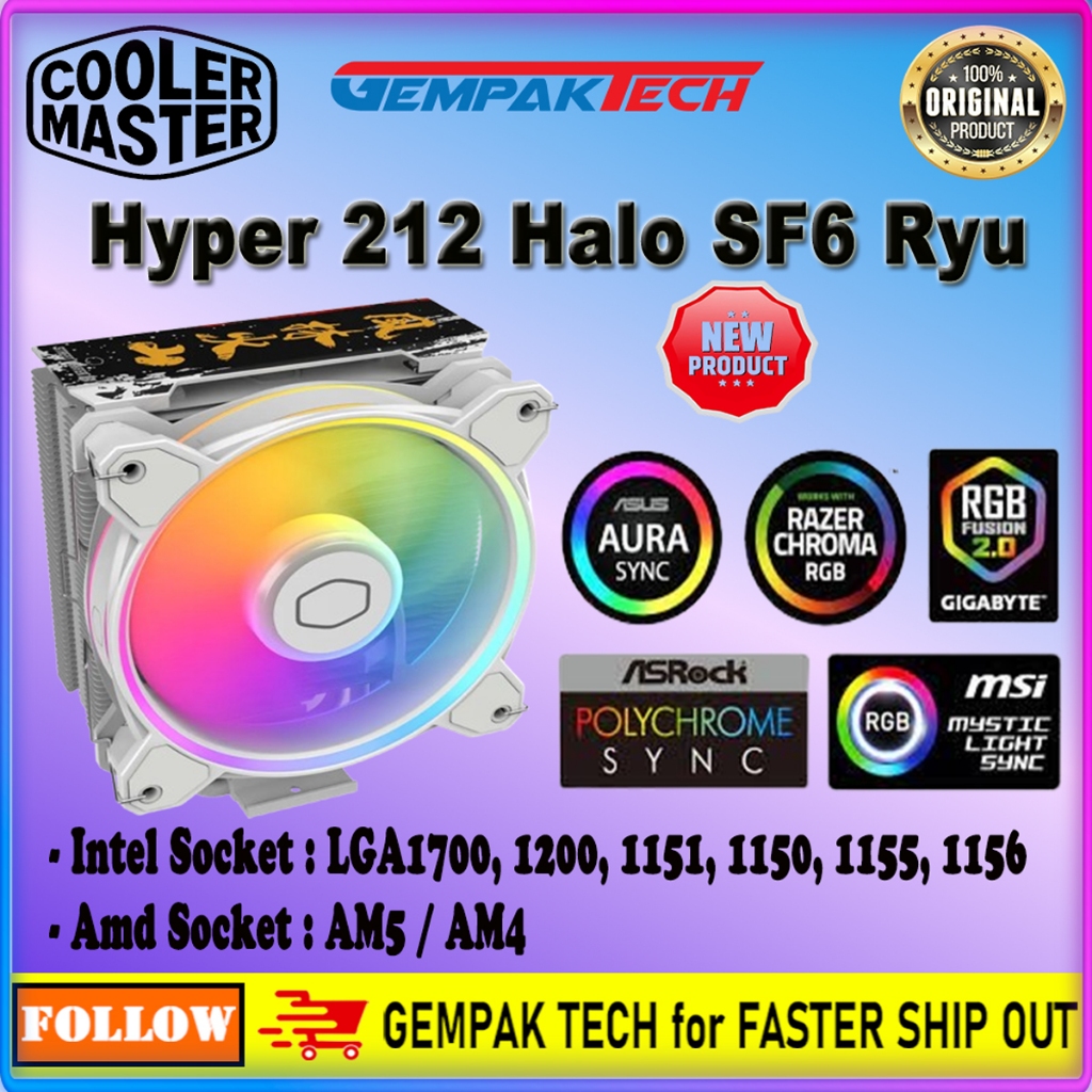 Cooler Master Hyper 212 Halo SF6 Ryu CPU Air Cooler(RR-S4WW-20PA-RY ...