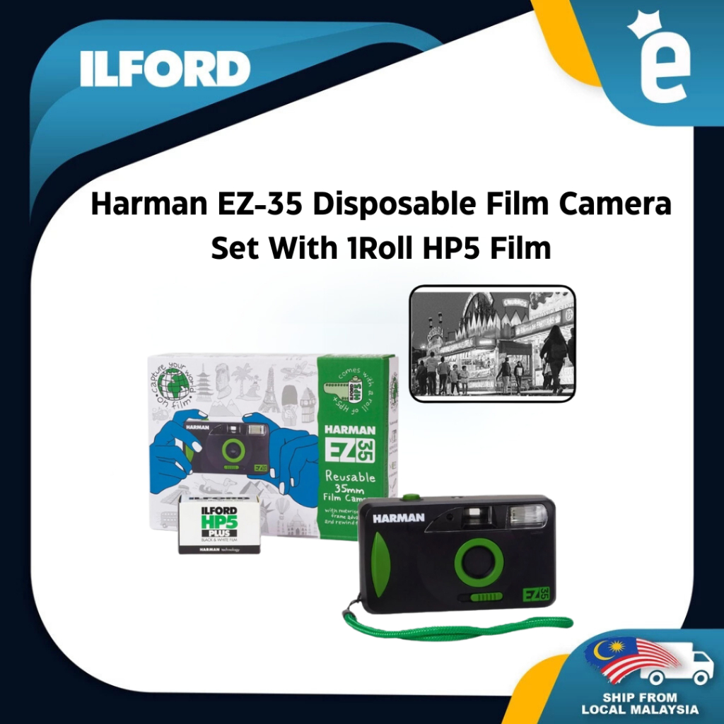 Harman ILford EZ-35 Disposable Film Camera With HP5 Plus Black and ...