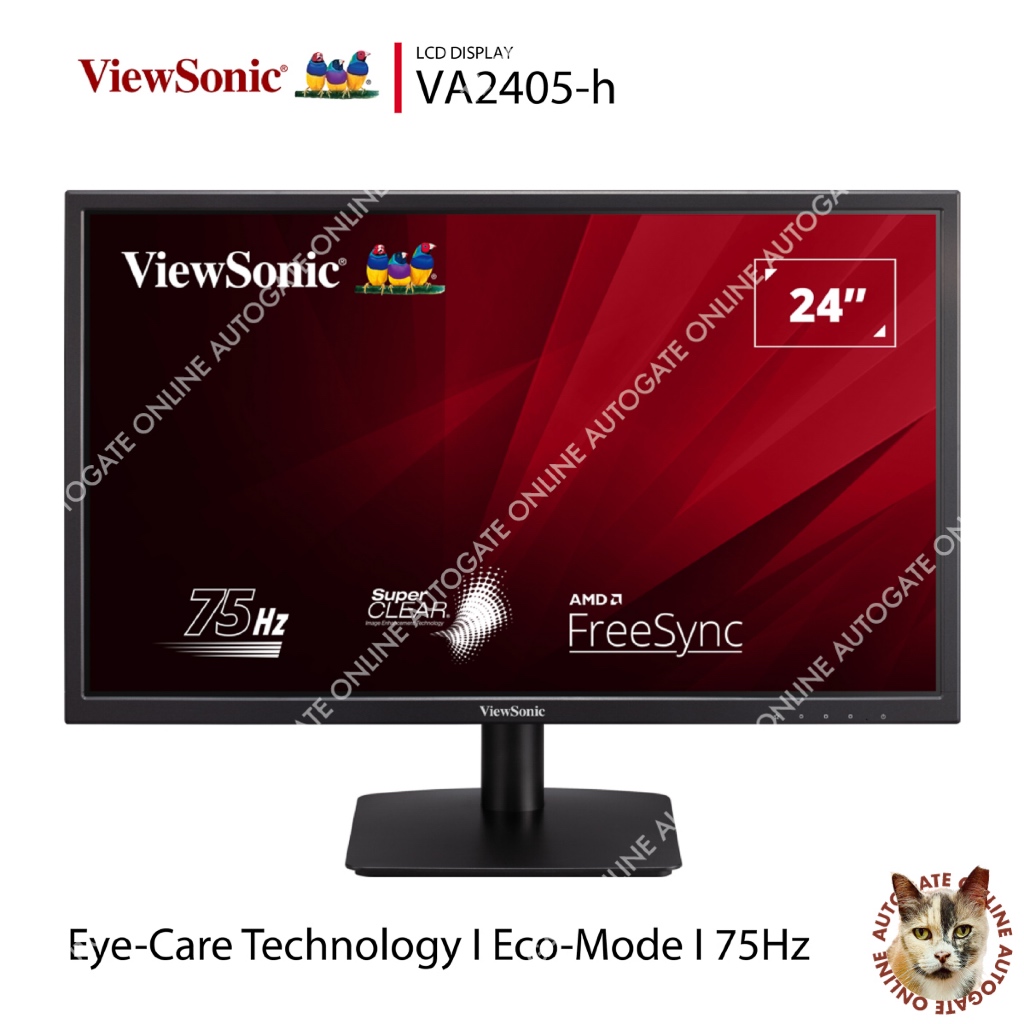ViewSonic VA2405-h 24”1080p Monitor with HDMI and VGA Input LCD display ...