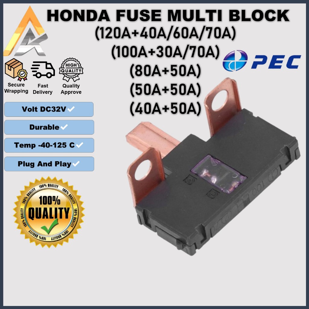 Honda Multi Block, Fusible Link Main Fuse (120A/100A/80A/50A/40A) 70A ...