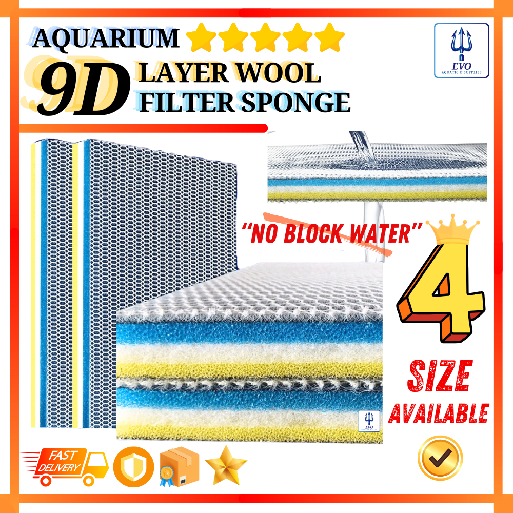 🔥READY STOCK🔥 Aquarium 9D Filter Sponge 9 Layer Filter Sponge Filter ...