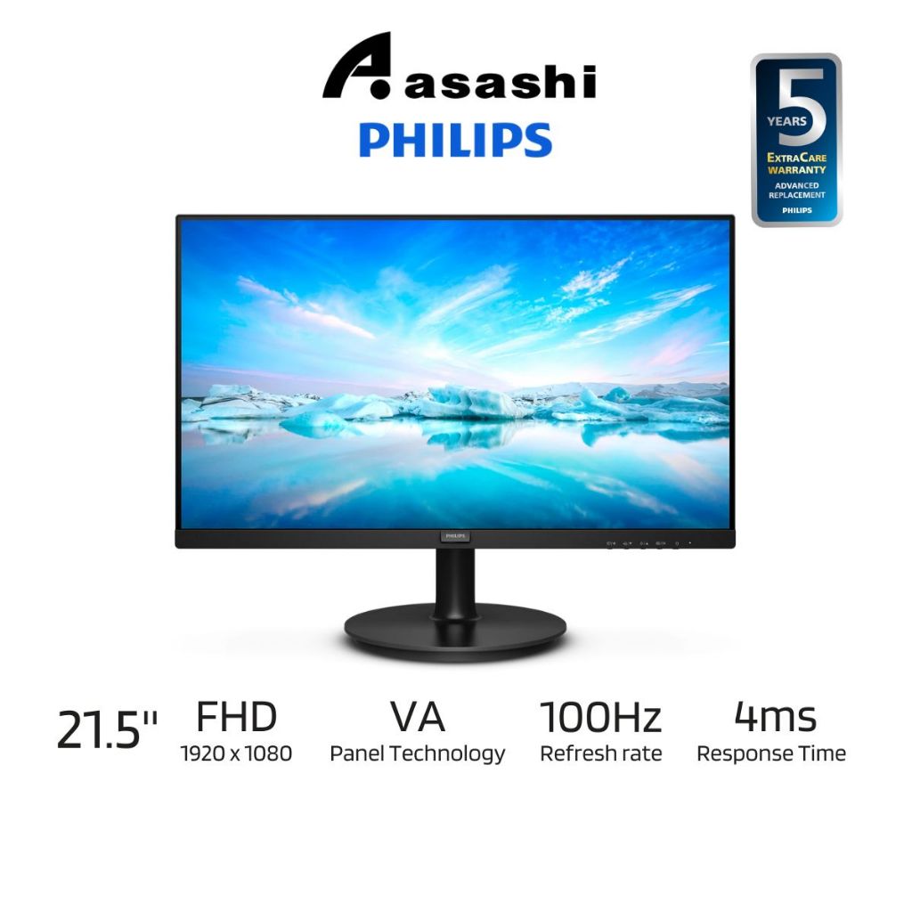 Philips 221V8LB 21.5" 100Hz VA 4ms LED Monitor (VGA/ AUXO) | Shopee ...