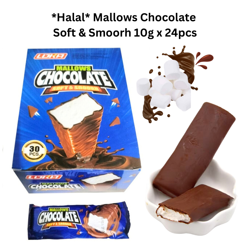 *Halal* Mallows Chocolate Soft & Smoorh 10g x 24pcs | Shopee Malaysia