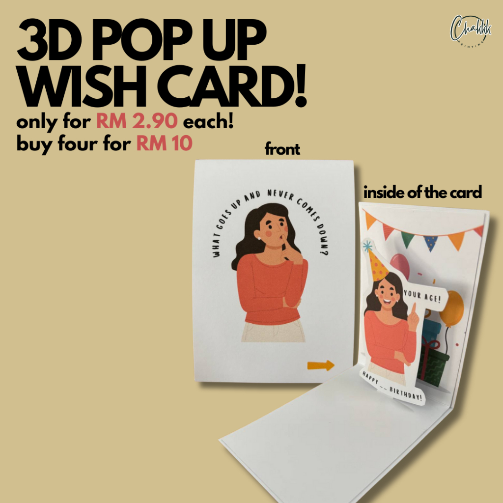 3D POP UP WISH CARD | Kad 3D/ Kad Timbul | Birthday Card | Shopee Malaysia