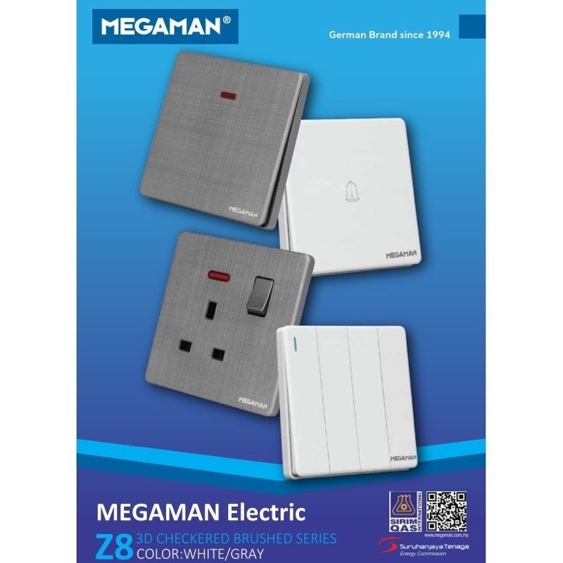 MEGAMAN SWITCHES Z8 SERIES GREY/WHITE | Shopee Malaysia
