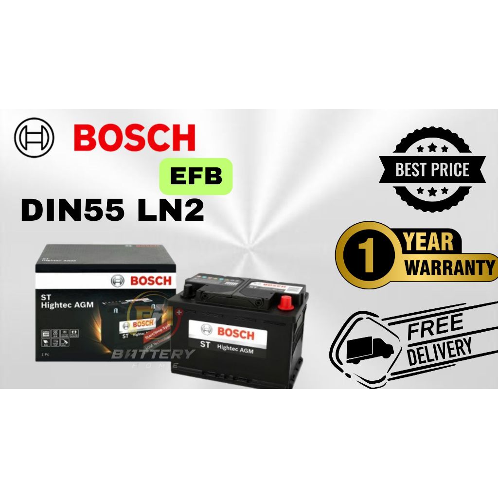 (Installation Included)BATERI KERETA DIN55L BOSCH EFB | Car Battery VW ...