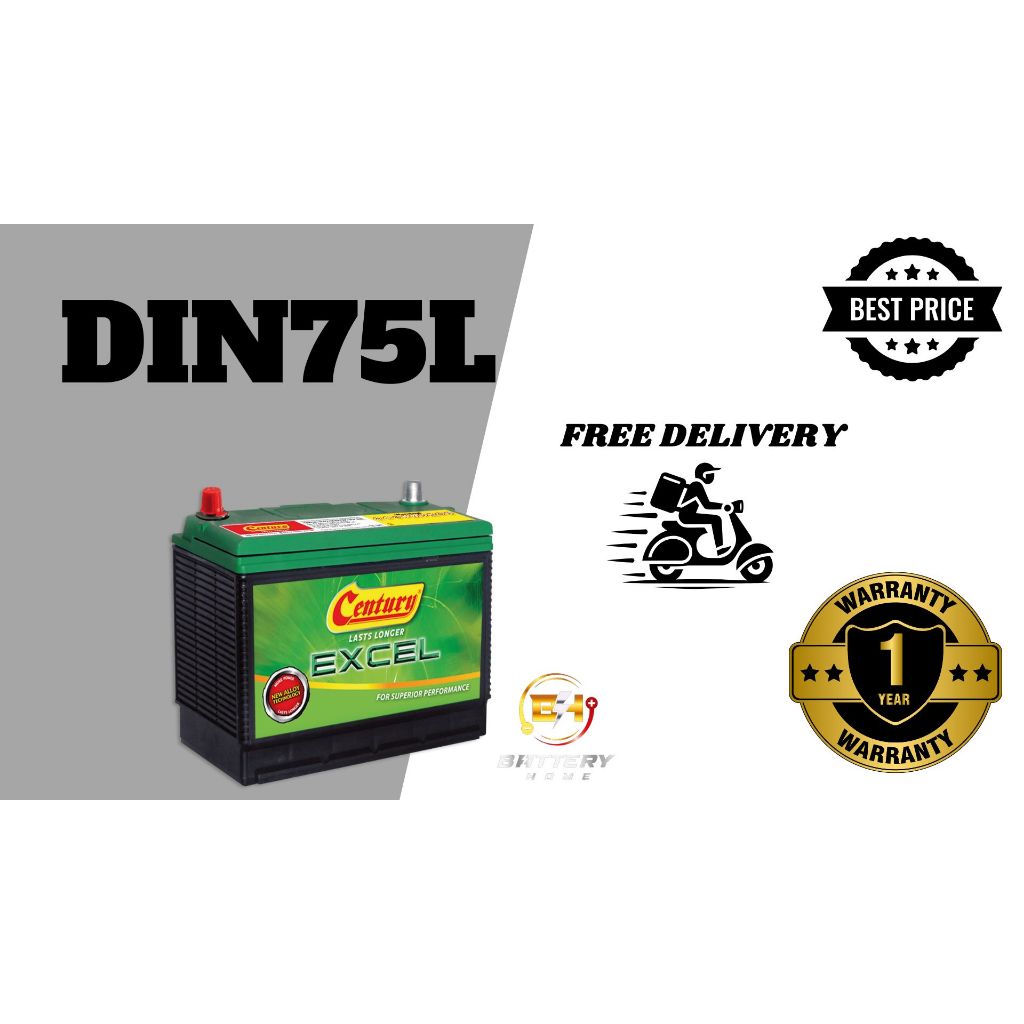 (Installation Included)BATERI KERETA DIN75 Century Excel | Car Battery ...