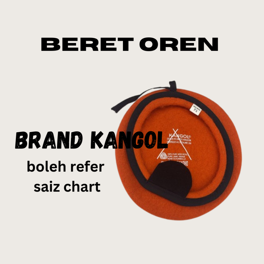Beret Oren Wool (kain tebal) / Lencana Topi Kadet Pertahanan Awam ...