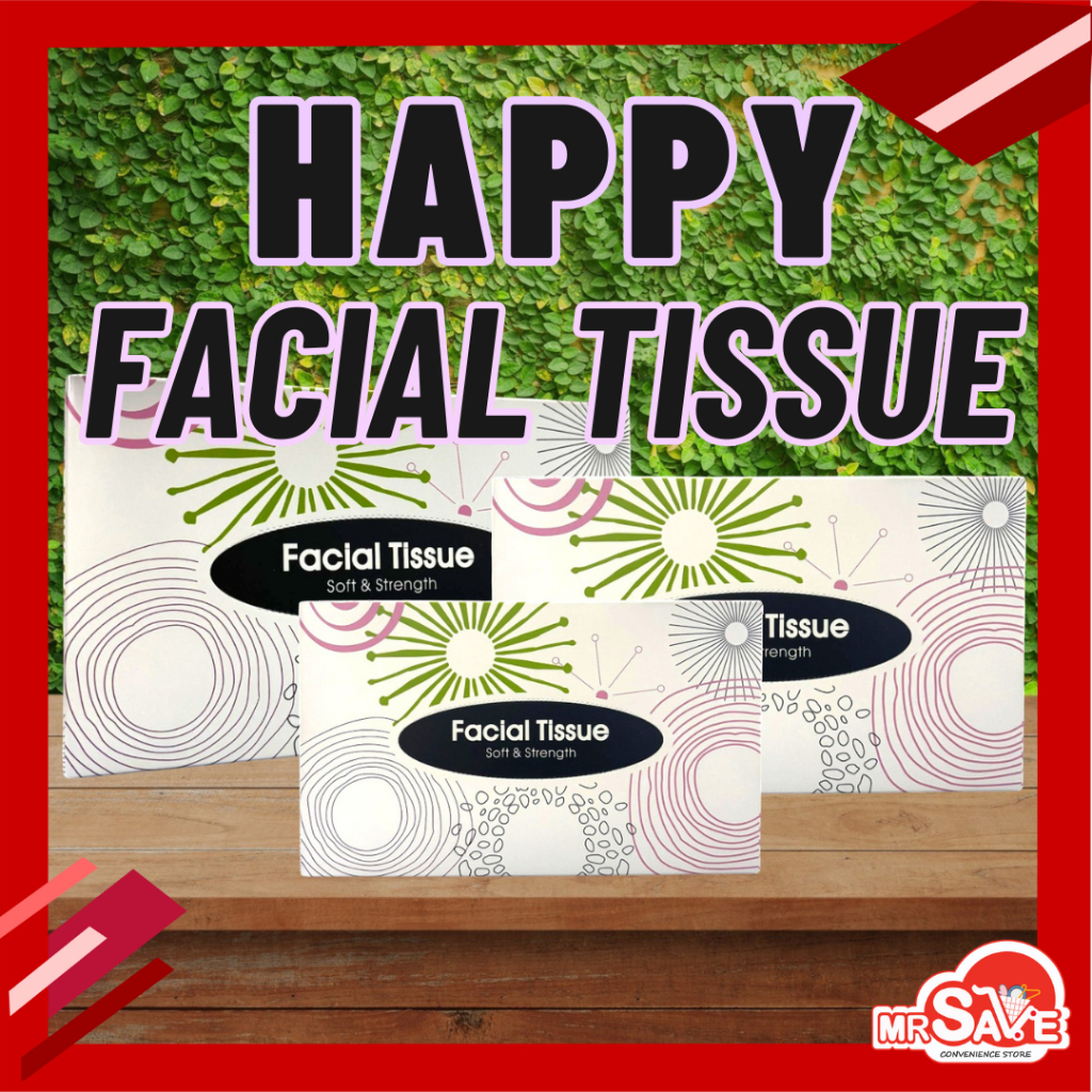 [MRSAVE] Happy Facial Tissue Box Tissue Paper 4 boxes x 70 sheets 2ply ...