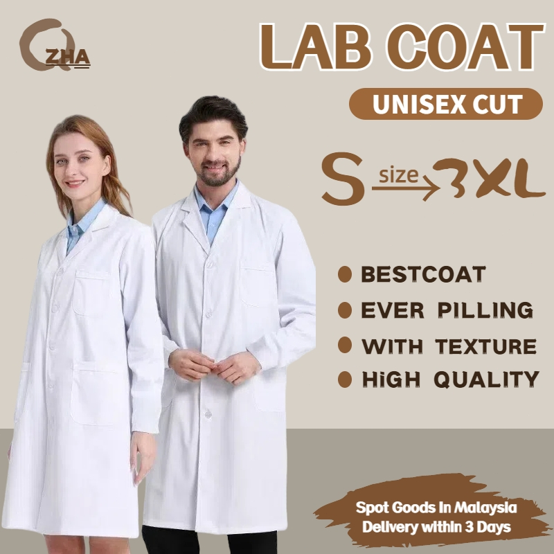 Ready stock lab coat white coat-short sleeve doctor uniform doctor coat ...