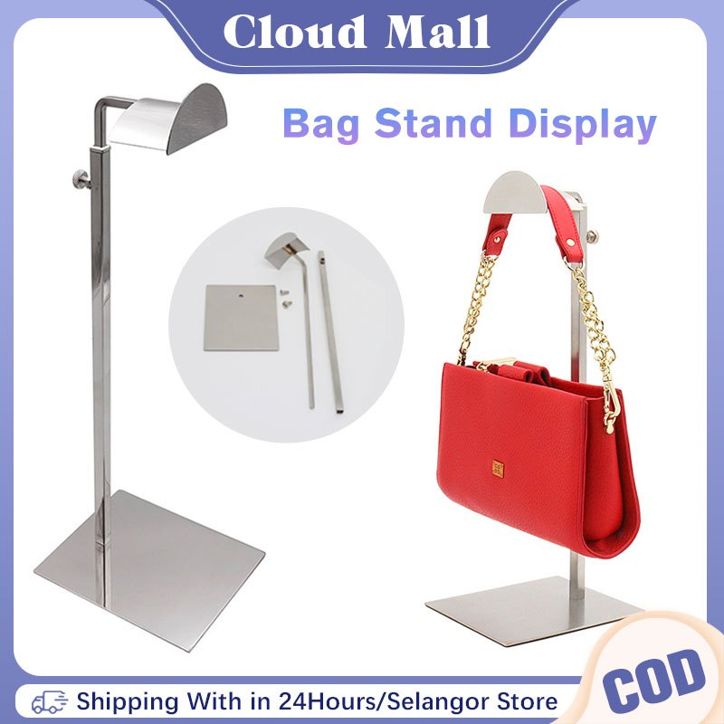 Stainless Steel Bag Stand Display Silver Adjustable Bag Display Stand ...