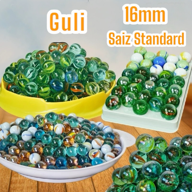 Glass Marble Guli Pinball 100pcs One Box 玻璃彈子 Guli Kaca Mainan Guli ...