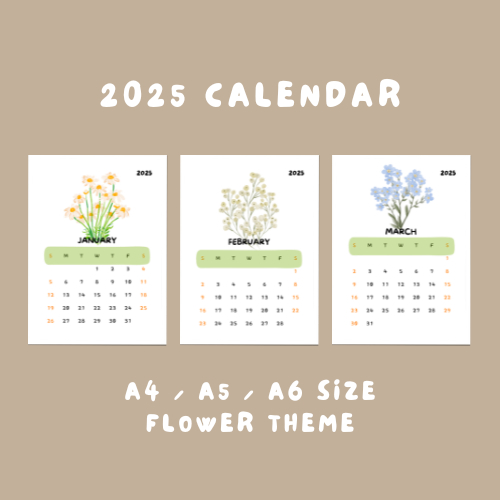 2025 CUTE WALL CALENDAR - FLOWER THEME | Shopee Malaysia