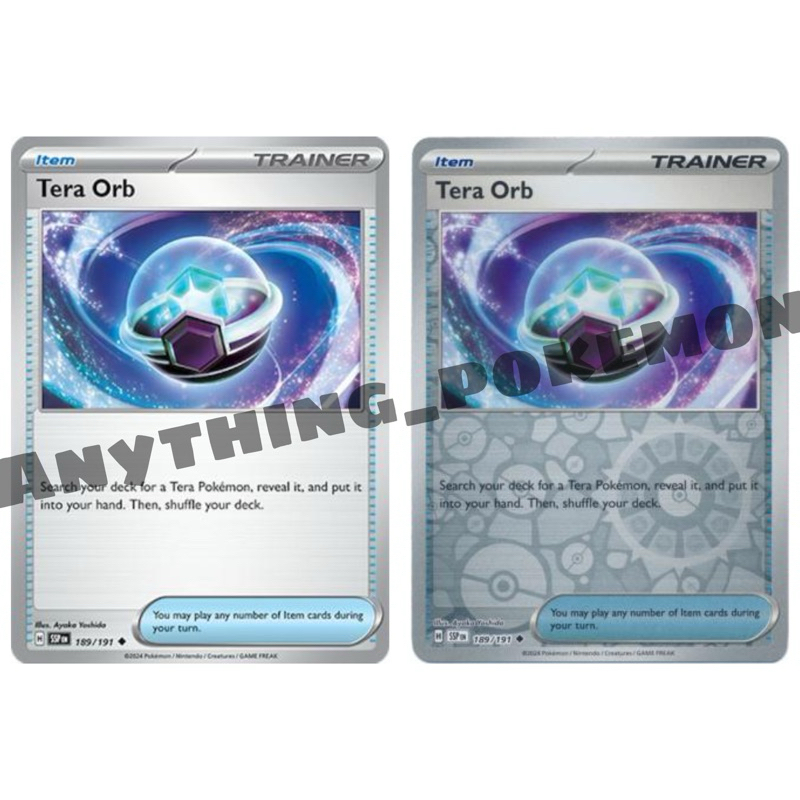 Pokemon Trainer Card - Tera Orb (189/191) - NORMAL/REVERSE HOLO ...