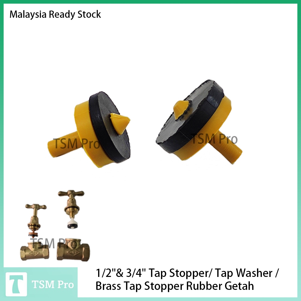 1/2"& 3/4" Tap Stopper/ Tap Washer / Brass Tap Stopper Rubber Getah ...