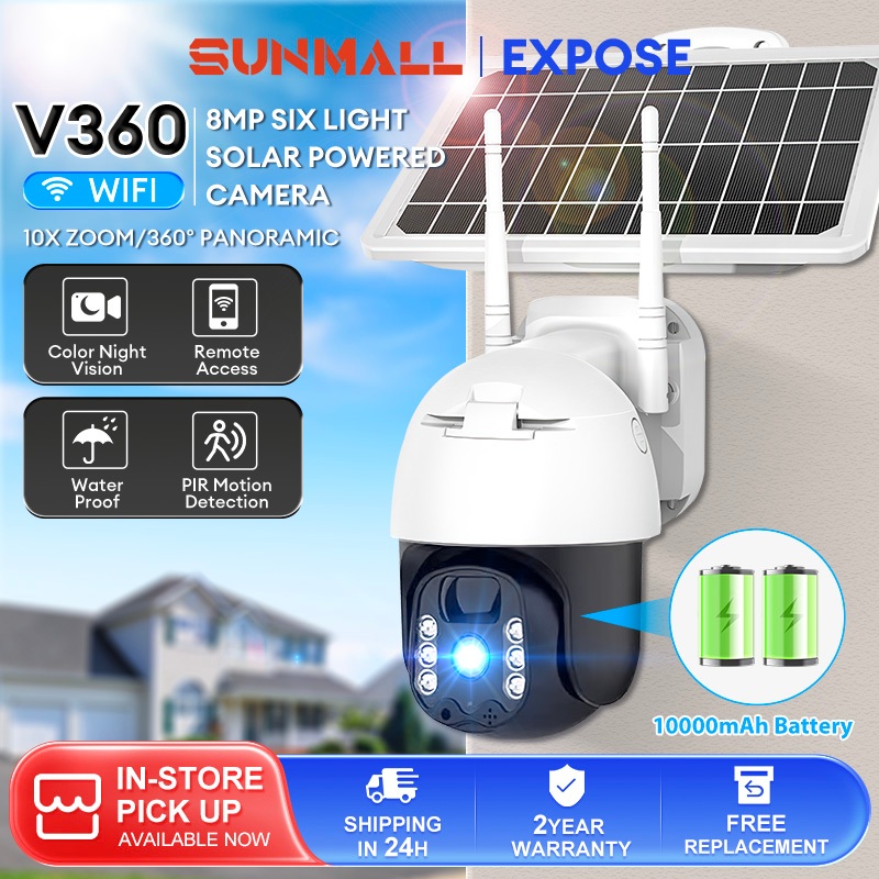 CCTV Wireless Outdoor WiFi CCTV Solar PTZ Camera Night Vision 1080P ...