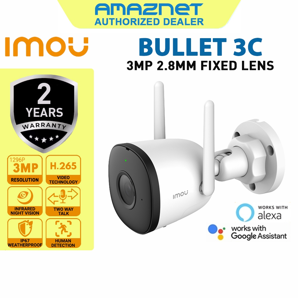 IMOU Bullet 3C 3MP 2.8MM IP67 Weatherproof Smart Color Night Vision ...