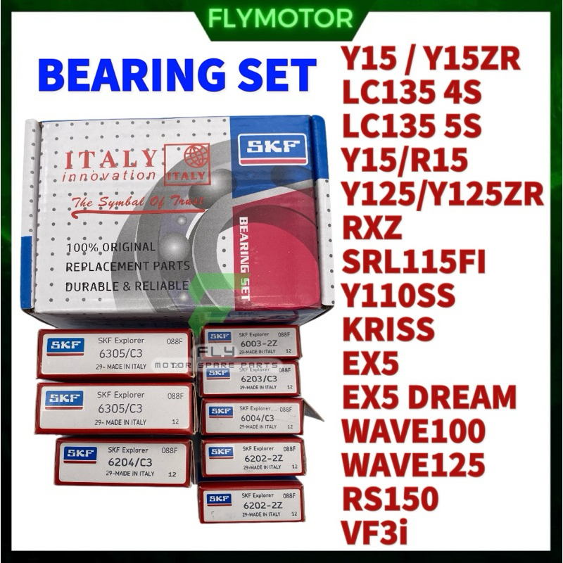 SKF C3 ENGINE BEARING COMPLETE SET Y15 Y15ZR Y16 R15 Y125Z 125Z RXZ ...