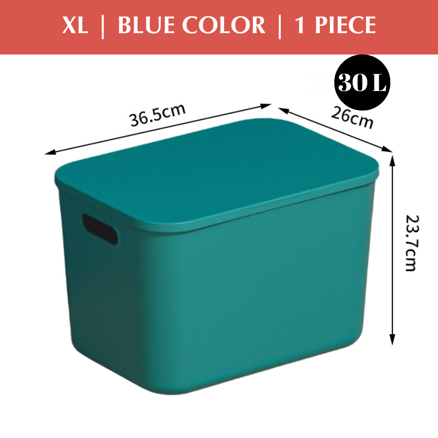 Plastic Storage box with lid Organizer basket desktop cosmetics storage ...