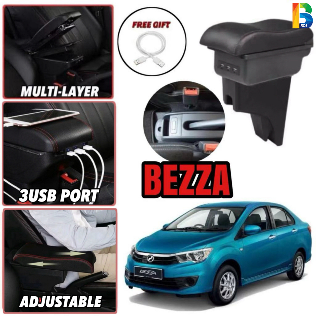 PERODUA BEZZA USB ARMREST Adjustable 2layer 3USB Charging Port Multi ...