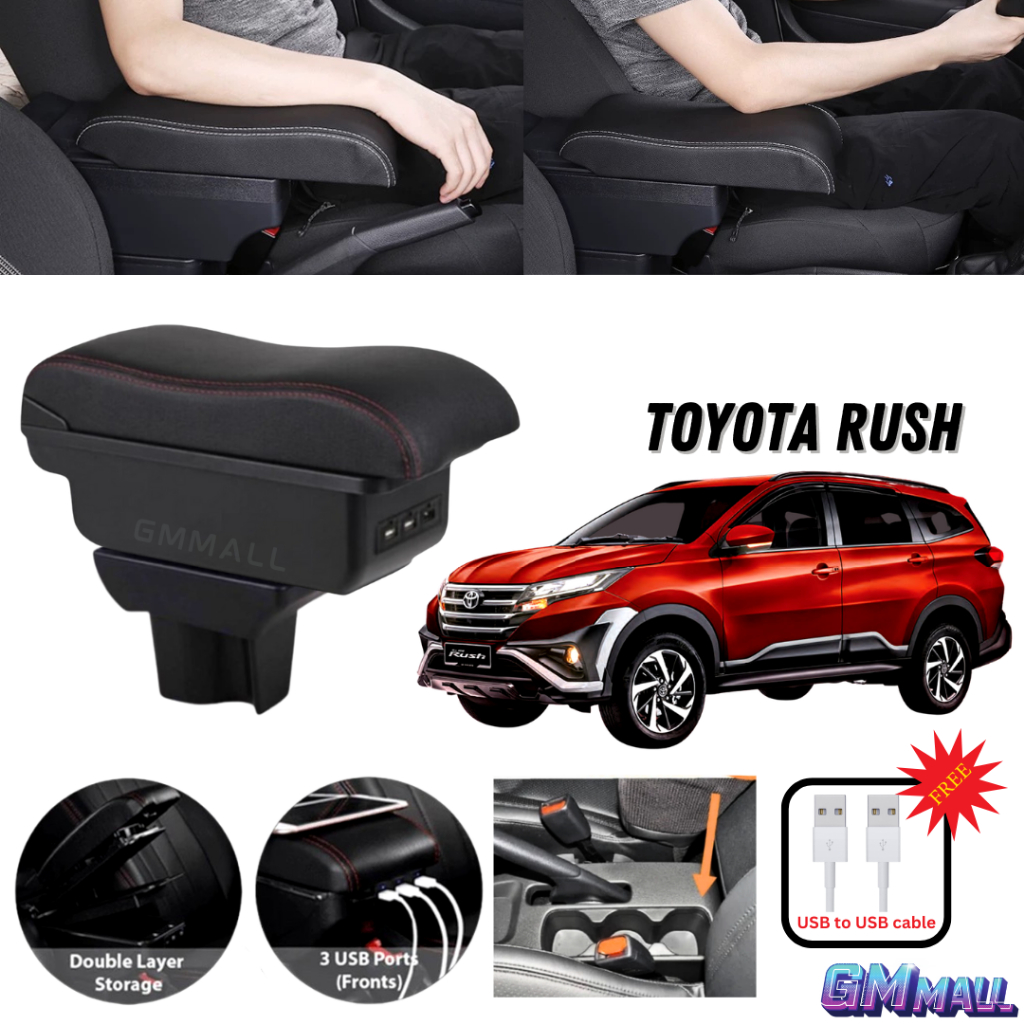 TOYOTA RUSH CAR USB ARM REST ARMREST TYPE C Phone Charger Holder Cas ...