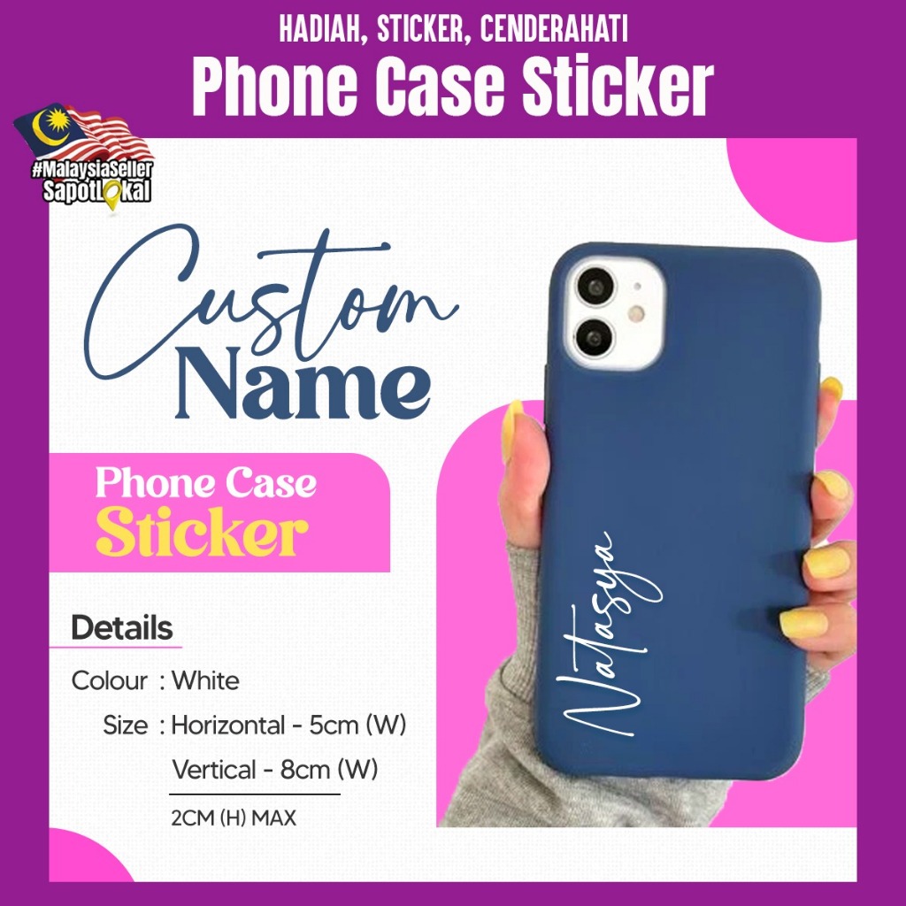 PHONE CASE Sticker NAMA / Custom Name on SMARTPHONE / UV DTF / Semua ...