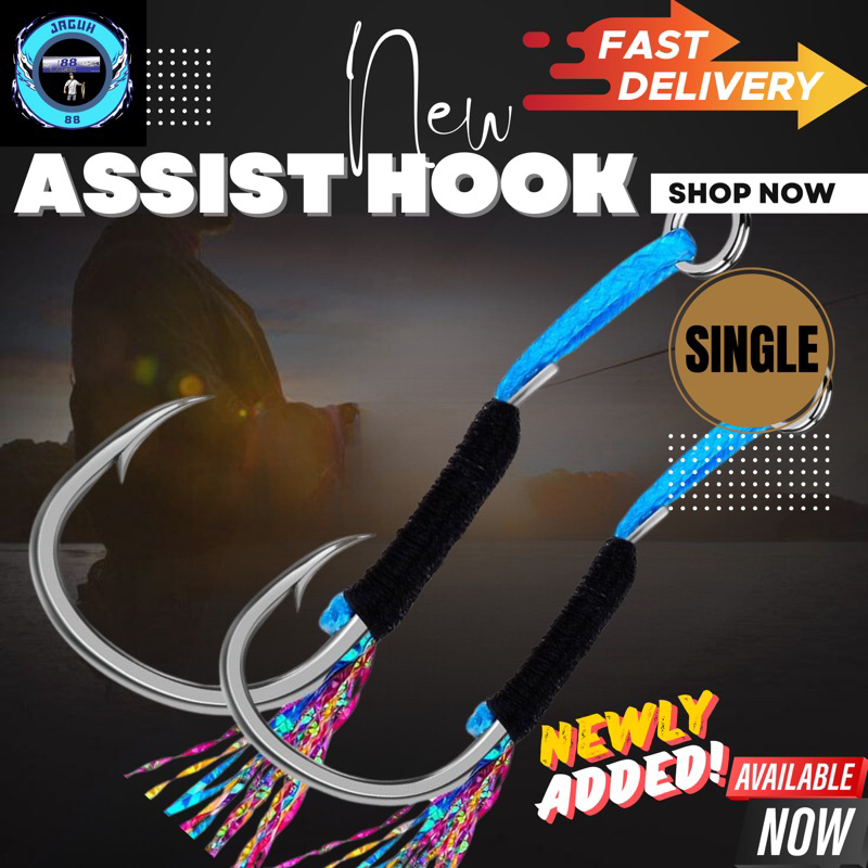 【YHK013】Single assist hook /jig hook/jigging hook/mata kail Micro Jig ...