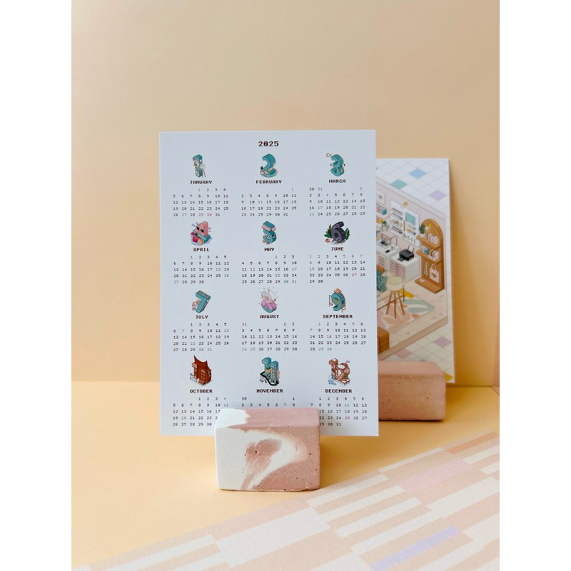 2025 Mini Calendar (A6 Postcard) | Shopee Malaysia