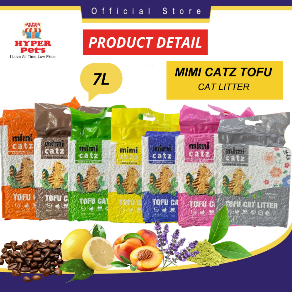 MIMI CATZ TOFU CAT LITTER 7L | Lemon/Coffee/Lavender/Original/Peach ...