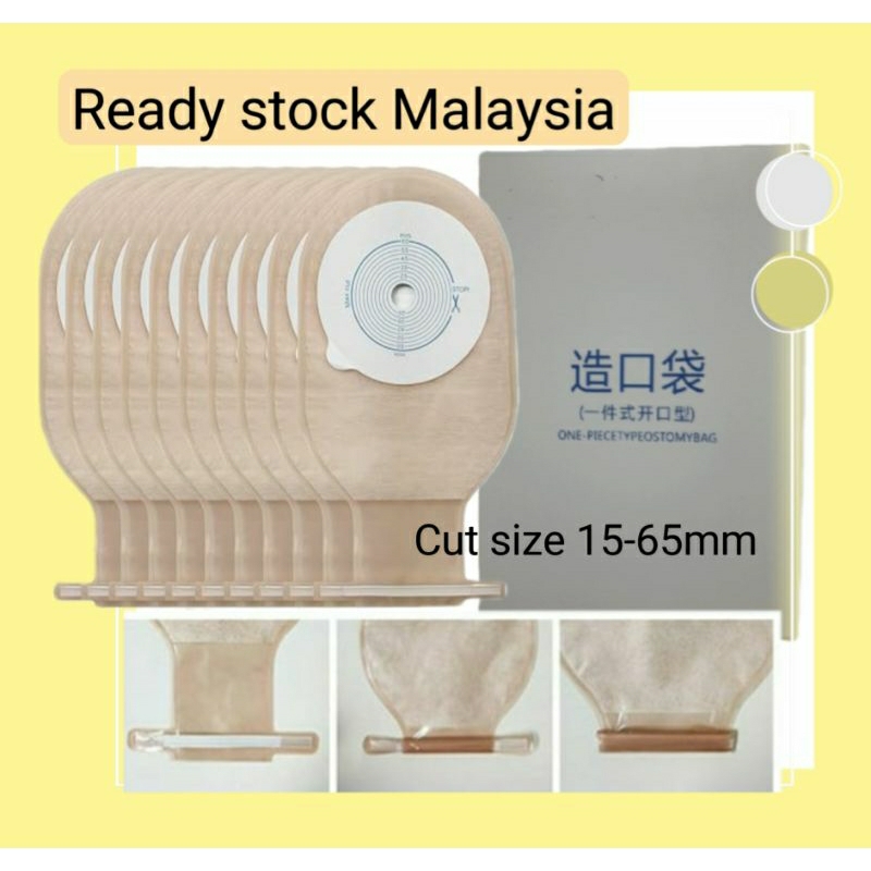 10pcs [Clip / Strip Sealing] Drainable Stoma Colostomy Bag Stoma Size ...