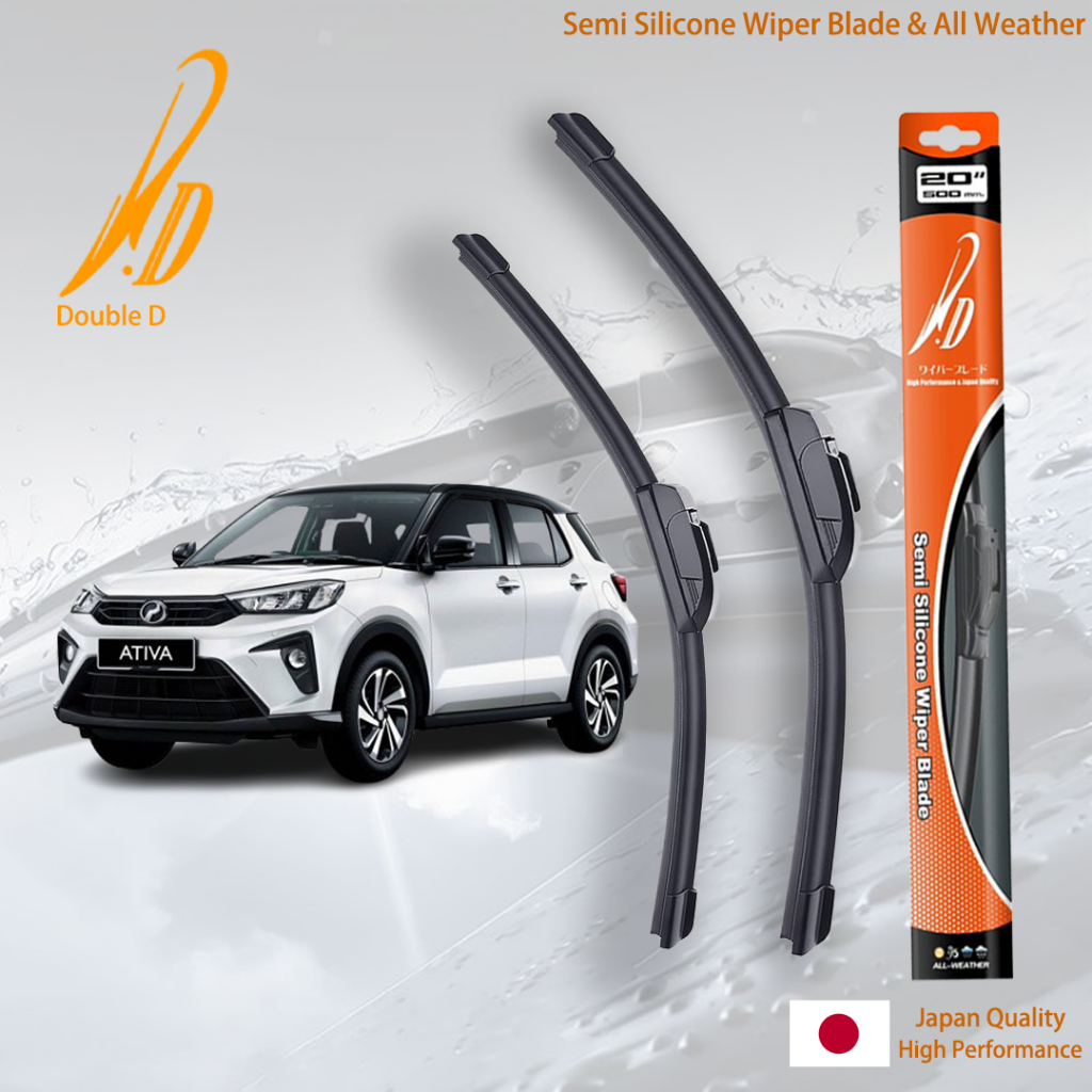 PERODUA ATIVA Double D SEMI SILICONE Wiper Blade (Front Set) JAPAN ...
