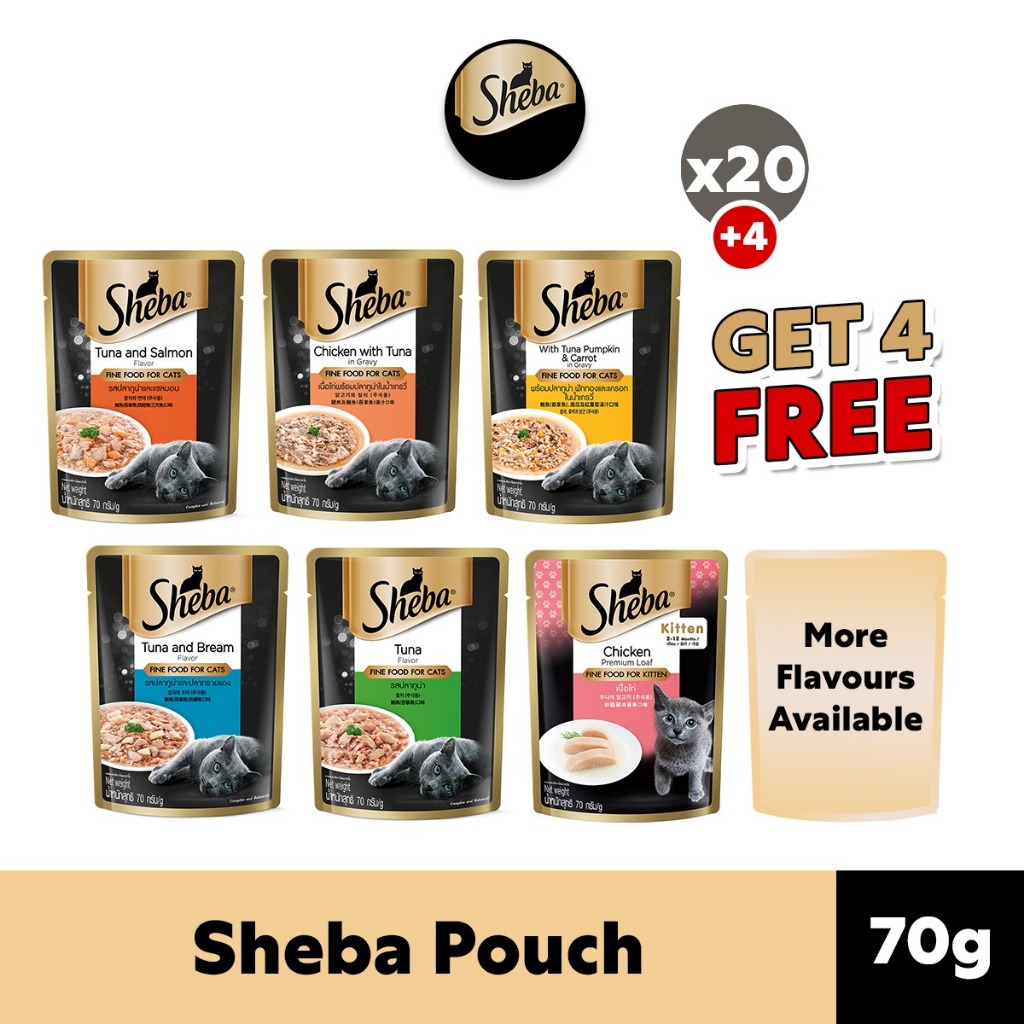 SHEBA Pouch Cat/Kitten Wet Food 70g, Value Pack 24packs | Shopee Malaysia